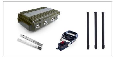 China 720-1050MHz Anti-Drone Car Jammer System with 160W Power and 4-Channel RF Signal Blocking for sale