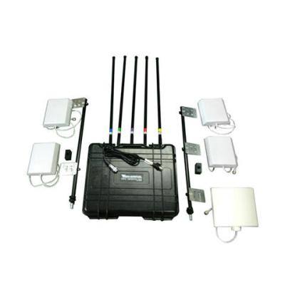 China 95W High-Power Signal Jammer with 150m Range for Mobile WiFi GPS VHF UHF 4G Blocking for sale