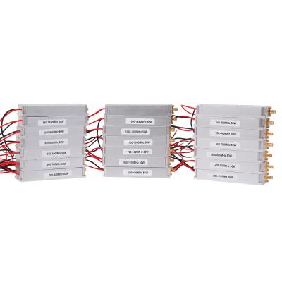 China 50W 500-600MHz GaN RF Power Amplifier Module with Built-in Circulator for UAV Interference 130x45x18mm for sale
