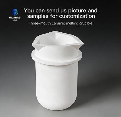China 3KG Ceramic Melting Crucible 2000°C for 3kg PT Furnace Non-Ferrous Metal for sale