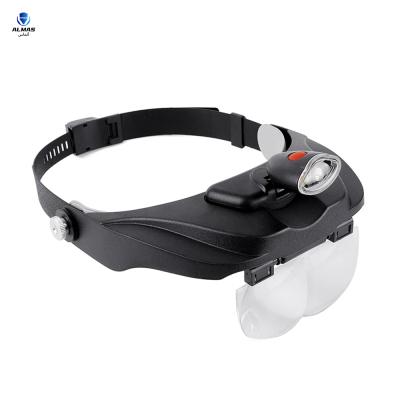 China Adjustable Head Mounted Magnifying Glass 10X for Precision Jewelry Work for sale
