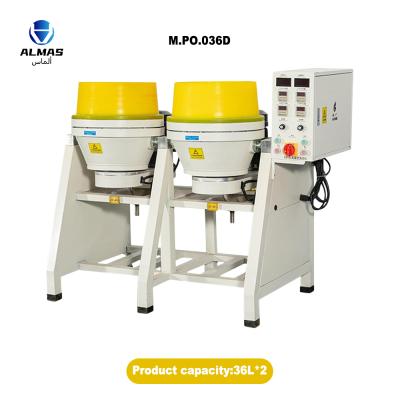 China Heavy-Duty Twin 36L Polishing Tumbling Machine for Large-Scale Jewelry Surface Treatment for sale