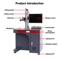 China 50W Power Desktop Fiber Laser Engraver with 0.001mm Repeat Accuracy and Wind Cooling for Metal Jewelry Marking for sale