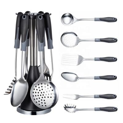 China Customized Stainless Steel Kitchen Cooking Utensils Set with Turner and Ladle Spoon for sale
