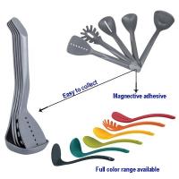 China Nonstick Cooking Made Stylish 5-Piece Compact Nesting Utensil Set in Vibrant Colors for sale