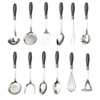 China Customized Stainless Steel Kitchen Cooking Utensils Set with Turner and Ladle Spoon for sale