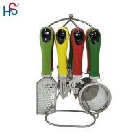 China Home Kitchen Utensil Sets 8PCS Stainless Steel Accessories with Colorful Handles for sale