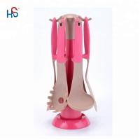 China Baby Holiday Pink Kitchen Utensils Set Cooking Tools TPR PP Handle Unique Kitchenware for sale