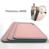 China Classic Nonslip Plastic Cutting Board with Deep Drip Juice Groove Easy Grip Handle BPA Free Grey for sale