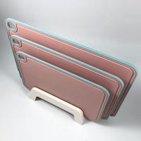 China Classic Nonslip Plastic Cutting Board with Deep Drip Juice Groove Easy Grip Handle BPA Free Grey for sale