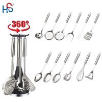 China Stainless Steel Utensils Set for Kitchen Cooking OEM Logo Metal Accessories Tools for sale