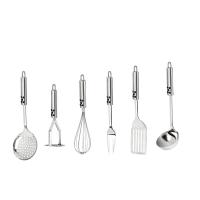 China 7 Piece Sustainable Utensils Stainless Steel Metal Silicone Kitchen Tool and Utensils Set for sale