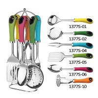 China Sustainable Kitchen Accessories 2024 TPR Material Utensil Set with Stainless Steel for sale