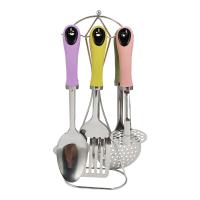 China Sustainable Kitchen Accessories 2024 TPR Material Utensil Set with Stainless Steel for sale