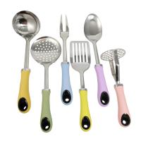 China Sustainable Kitchen Accessories 2024 TPR Material Utensil Set with Stainless Steel for sale