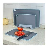 China Logo Printed PP Plastic Kitchen Chopping Board with Juice Groove and Nonslip Design for sale