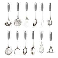 China Metal Kitchen Cookware Food Turner Sets Stainless Steel Customized Logo Acceptable for sale