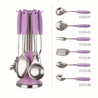 China Metal Kitchen Cookware Food Turner Sets Stainless Steel Customized Logo Acceptable for sale