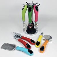 China 7 Piece Stainless Steel Utensil Set with TPR Handle Latest Kitchen Gadget Collection for sale