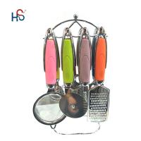 China Home Kitchen ABS Handle Stainless Steel 430 Wooden Utensil Set Kitchen Ware Gadget Set for sale