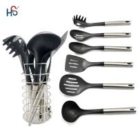 China Sustainable Kitchenware Nylon Set Kitchen Accessories Nylon Ladle Skimmer Turner Spoons for sale