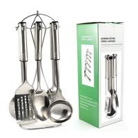 China S/S 201 Handle Stainless Steel Utensilios De Cocina Kitchen Cooking Set Utensil Holder for sale