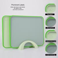 China Custom Colored PP Chopping Blocks With Tray Index Plastic Cutting Board Set Large Size for sale