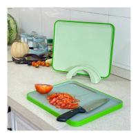 China Custom Colored PP Chopping Blocks With Tray Index Plastic Cutting Board Set Large Size for sale