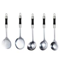 China Stainless Steel Utensil Sets for Kitchen Soup Ladle Skimmer Turner Spatula Rice Scoop for sale