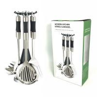 China Kitchen Stainless Steel Cooking Utensils Set with Silk Printing or Debossed Logo for sale