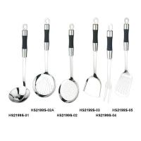 China Kitchen Stainless Steel Cooking Utensils Set with Silk Printing or Debossed Logo for sale