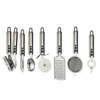 China Kitchen Utensils Sets with Silk Printing Logo 201/410 Stainless Steel Cooking Tools for sale