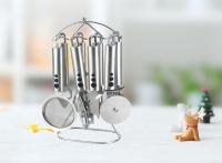 China Kitchen Utensils Sets with Silk Printing Logo 201/410 Stainless Steel Cooking Tools for sale