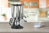China Kitchen Utensils Sets with Silk Printing Logo 201/410 Stainless Steel Cooking Tools for sale