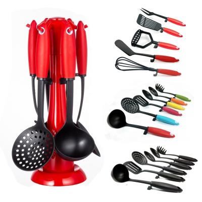 China Kitchen Utensils Set Heat Resistant Nylon Cooking Spoons Turner Skimmer Pasta Server for sale