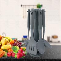 China ODM or OEM Accepted 6-Piece Kitchen Utensils Set With Rotating Stand and Nylon ABS Handle for sale