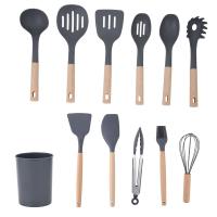 China Experience the Best Cooking with Silicone Kitchen Utensils Set and Wooden Handle for sale