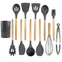 China Experience the Best Cooking with Silicone Kitchen Utensils Set and Wooden Handle for sale