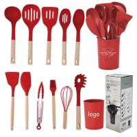 China 9/10/11/12pcs Heat Resistant BPA Free Silicone Kitchen Tools Spatula Set ANY Color for sale
