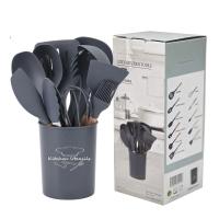 China 9/10/11/12pcs Heat Resistant BPA Free Silicone Kitchen Tools Spatula Set ANY Color for sale