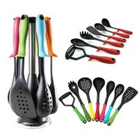 China Eco-Friendly Solid Spoon Food Turner Spatula Slotted Spoon Whisk Acacia Silicon Cooking Utensil for sale
