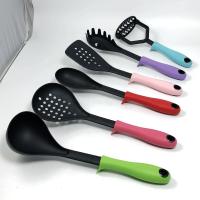 China Eco-Friendly Solid Spoon Food Turner Spatula Slotted Spoon Whisk Acacia Silicon Cooking Utensil for sale