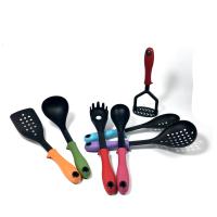 China Eco-Friendly Solid Spoon Food Turner Spatula Slotted Spoon Whisk Acacia Silicon Cooking Utensil for sale