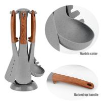 China Top-One Utensils Sustainable Logo Silk Printing 7pcs Kitchen Tools in Hot Bamboo Color for sale