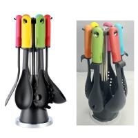 China Sustainable Kitchen Cooking Utensil Set with Rotating Stand and TPR PP Handle Material for sale