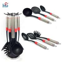 China Logo Printed Kitchen Tools Set 7 Pieces Heat Resistant Utensils for Versatile Cooking for sale