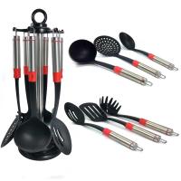 China Logo Printed Kitchen Tools Set 7 Pieces Heat Resistant Utensils for Versatile Cooking for sale