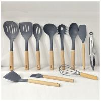 China Silicone Utensil Set with Utensil Holder Heat Resistant up to 240C Non-Stick Coating for sale