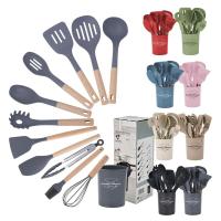 China Silicone Utensil Set with Utensil Holder Heat Resistant up to 240C Non-Stick Coating for sale