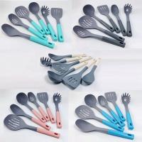 China Silicone Utensil Set with Utensil Holder Heat Resistant up to 240C Non-Stick Coating for sale